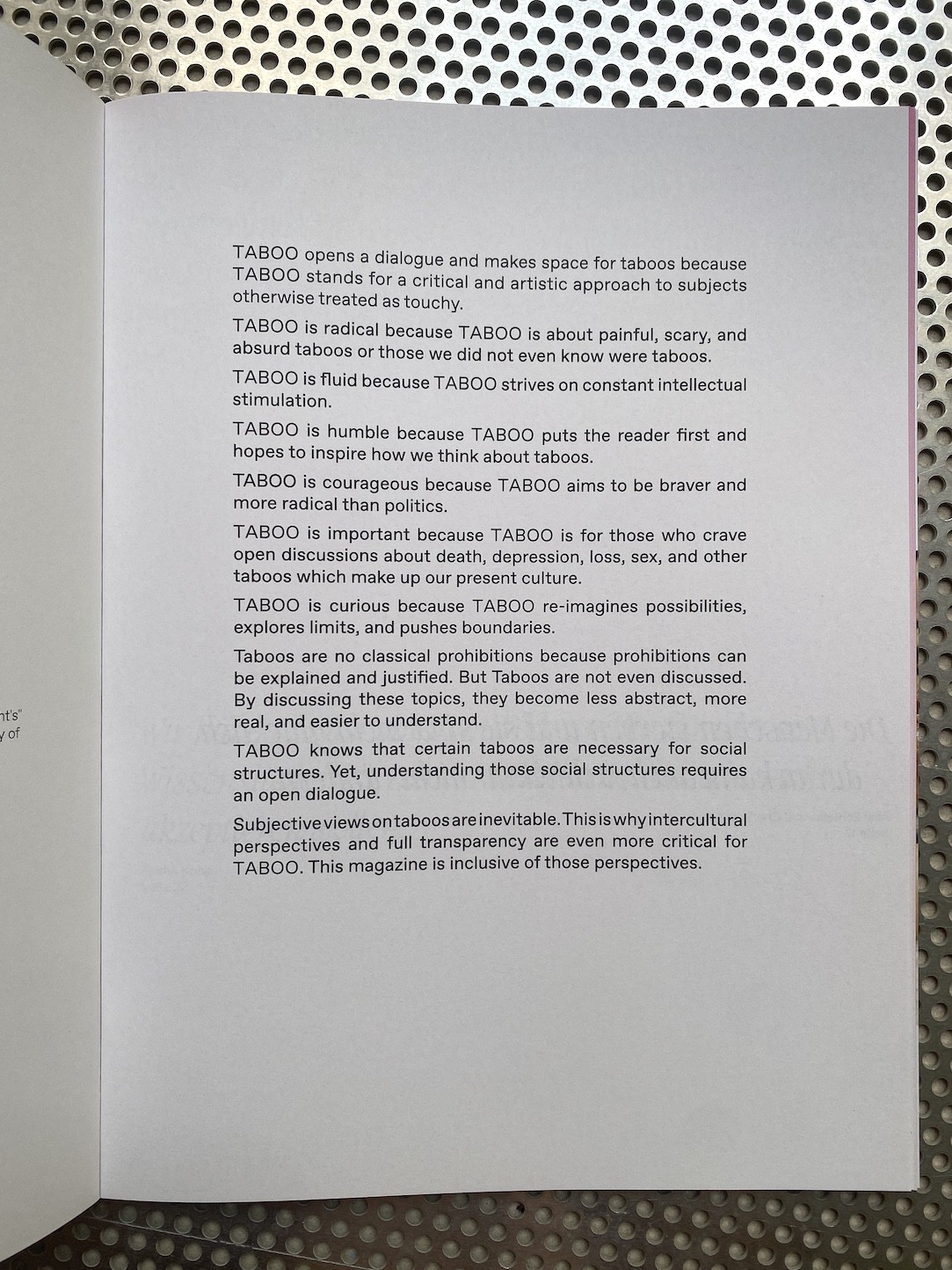 TABOO #1 – The Death Issue - Clara Schramm (Ed.) - TABOO Magazine ...