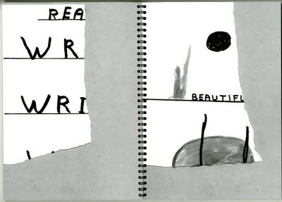 Fragments of torn up drawings